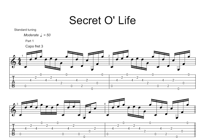 Transcribe guitar chords, tabs or music sheets for any song by Guitarmoxie