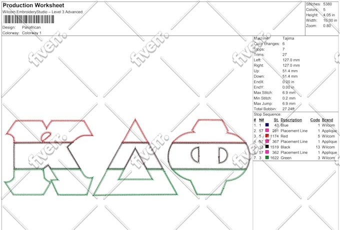 Embroidery Digitizing DST PES | Fiverr