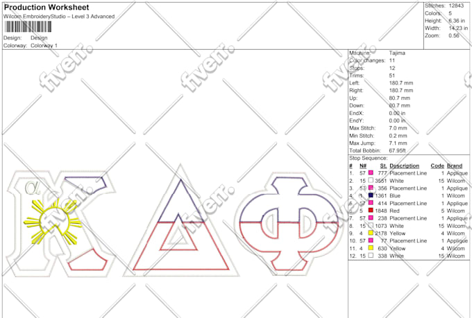 Embroidery Digitizing DST PES | Fiverr