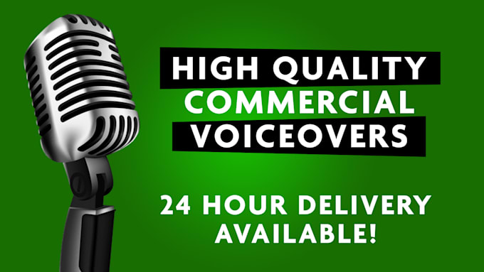 Record a professional male voice over for commercials by ...