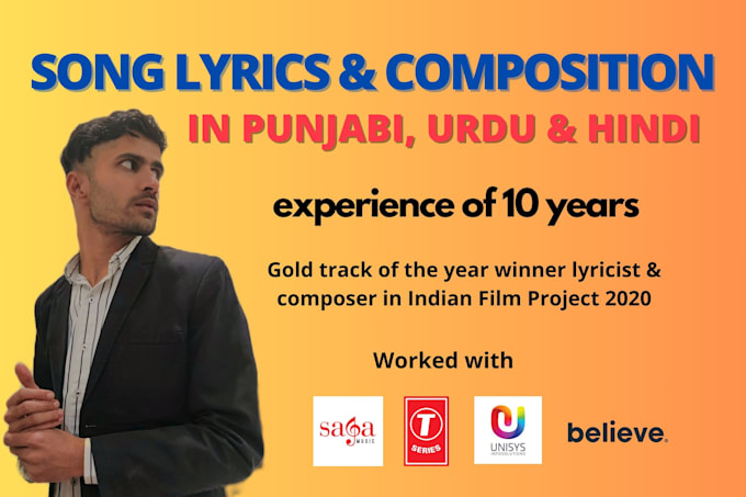 Write punjabi, hindi or urdu song for you by Reachrajat | Fiverr