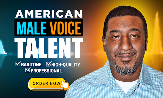 Record a baritone, professional male voice, voiceover for you by ...