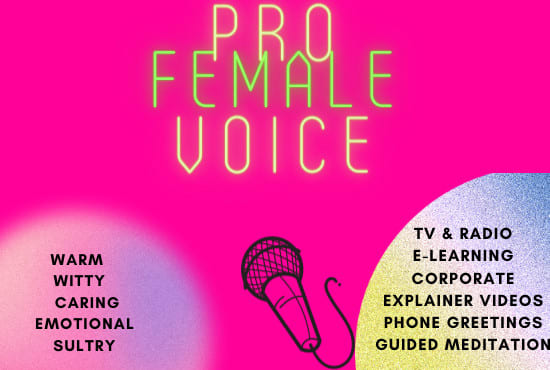 Record a natural, professional american female voice over by Rrvoxactor ... Record a natural, professional american female voice over by Rrvoxactor ...