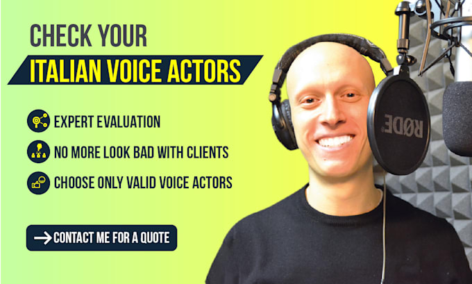 Check the quality of italian voice talents you would like to choose by ...