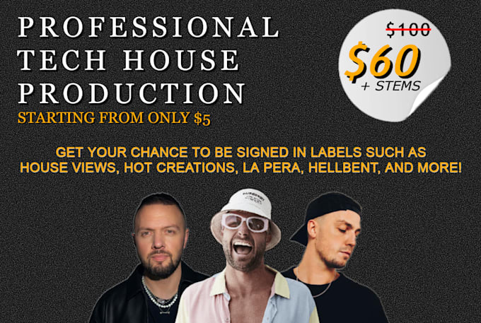 Make your professional standard tech house track by Killebillie | Fiverr