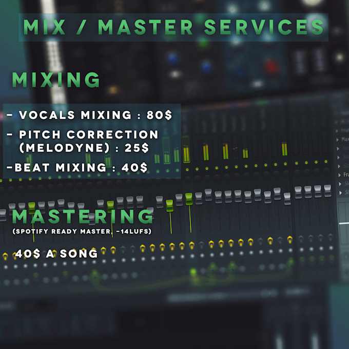 Mix and master your song so its ready for platforms by Loh_daplug | Fiverr