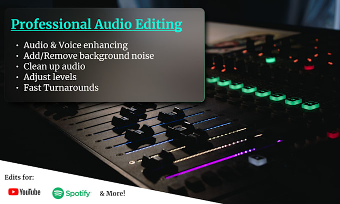 Clean, edit, cut, and fix your audio files by Shoreside_trav | Fiverr