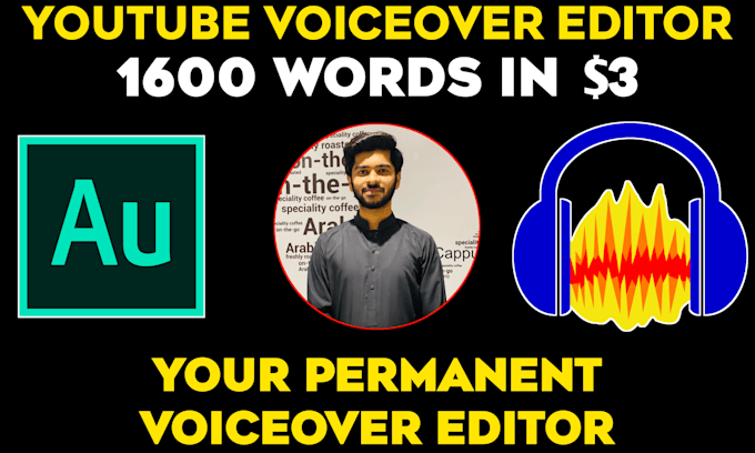 Edit your voiceovers using audacity and adobe audition by Khaqanawan150 | Fiverr