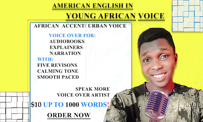 Record young african male voice in smooth american english by ...
