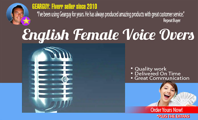 Create american english male female text to voice over audio by Gearguy ...