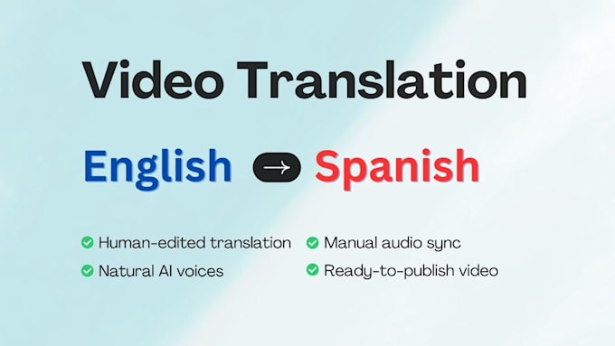 Translate and dub the video into spanish by Enhancet | Fiverr