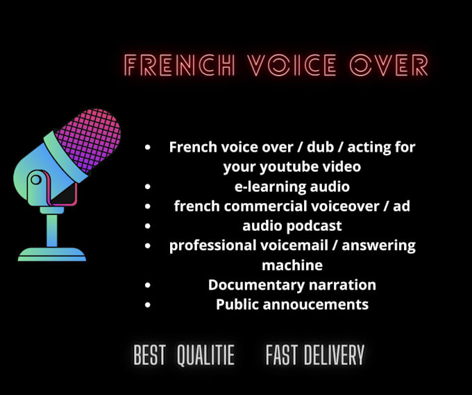 Record your professional, deep french male voice over by Mohamedarrem ...