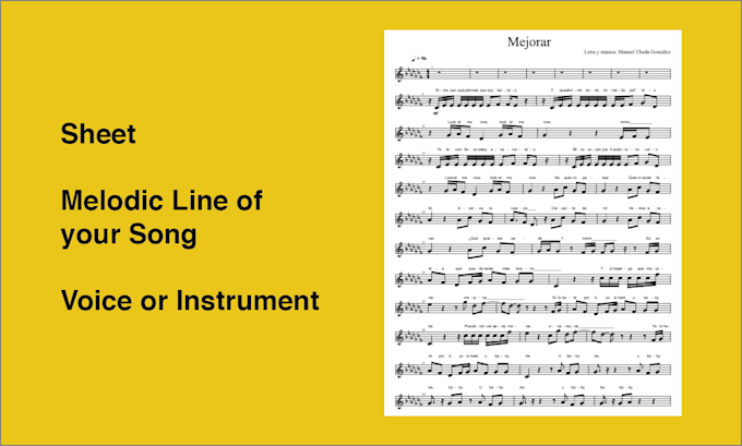 Make the lead sheet for your song by Manuelubeda | Fiverr
