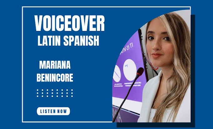 Record a professional latin spanish female voice over by Mbenincore ...