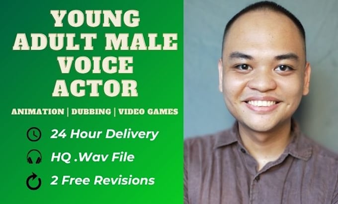 Be your professional voice actor for young male characters by ...