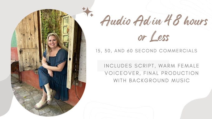 Produce an audio commercial with background music by Acashcrowley1 | Fiverr