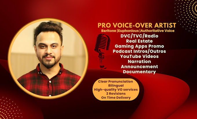 Record a professional english deep male voiceover by Aamir_voartist1 ...
