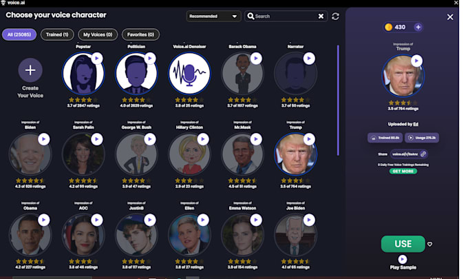 Create a video that use artificial intelligence to generate any famous ...