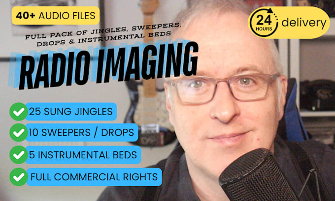 Create a full radio imaging pack of 25 sung jingles, 10 sweepers and 5 beds by Allinplan | Fiverr
