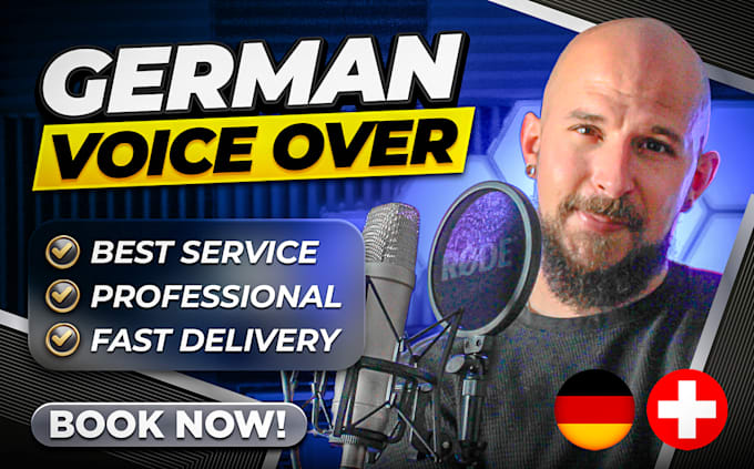 Record a male german voice over in a charming voice by Vocalknight | Fiverr