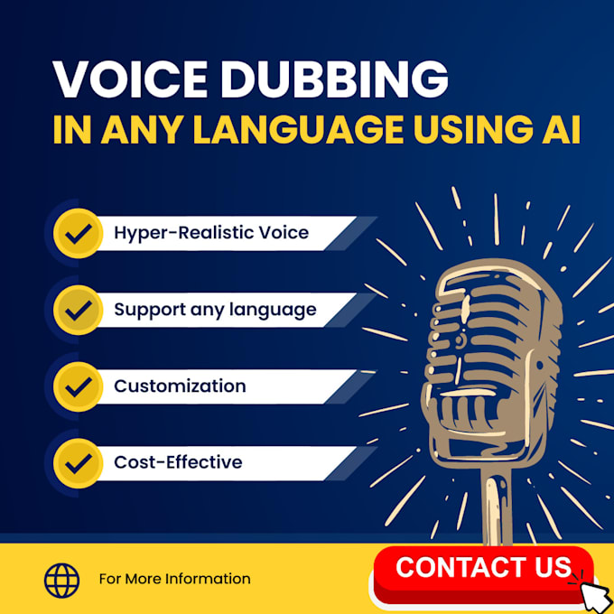 Do realistic voice dubbing in any language using ai by Saadbazaz | Fiverr