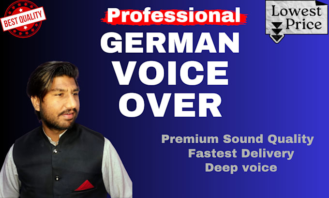 Record a clear, charming and deep native german male voice over by Saim ...