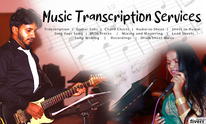 Precision music transcription sheet music, chords, vocals, tracks and ...