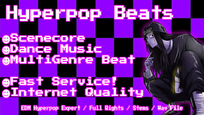 Produce an incredible scenecore, dancepop beat for you by Ortoxone | Fiverr