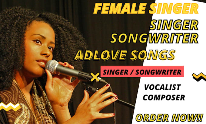 Be your female singer vocals songwriter singing edm custom songs like ...