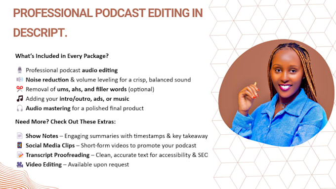 Edit your podcast in descript by Jayrene_kagure | Fiverr