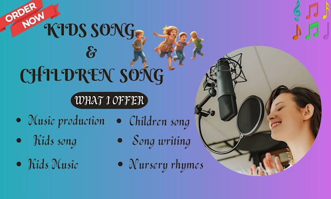 Compose and produce kids songs and children music nursery rhyme or ...