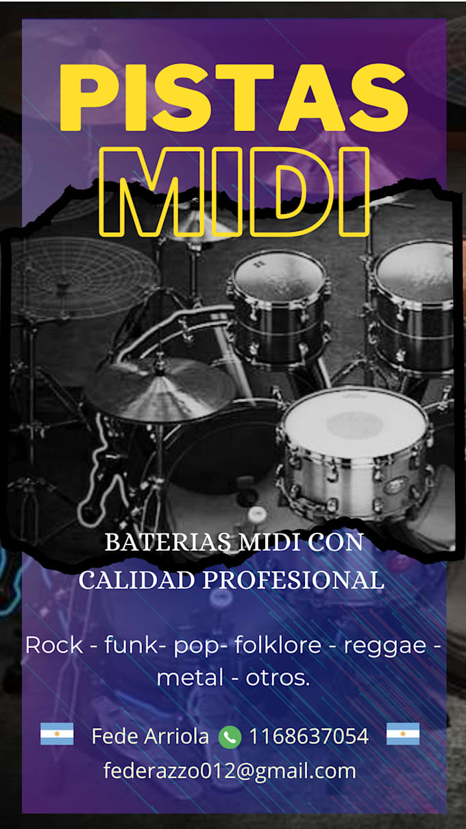 Creating realistic midi drums by Fedearriola | Fiverr