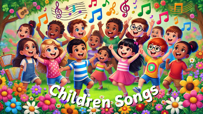 Sing, produce nursery rhymes, children music, kids melody as a female ...