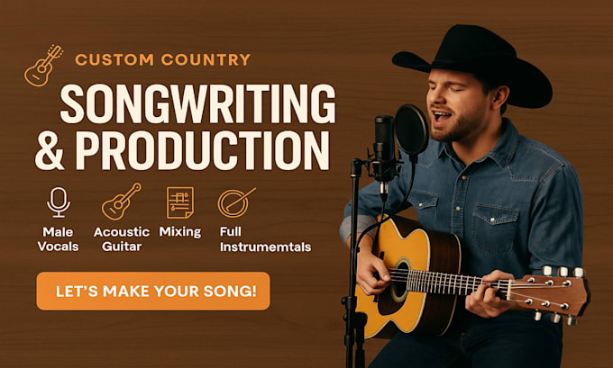Be your music producer country singer male singer for custom country ...