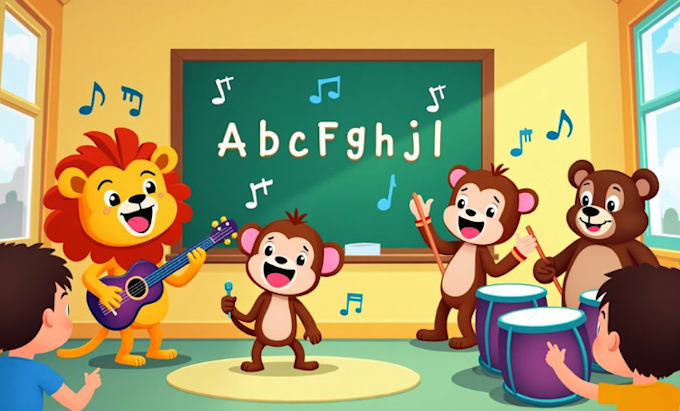Write and create educational cartoon music children and kids cartoon ...