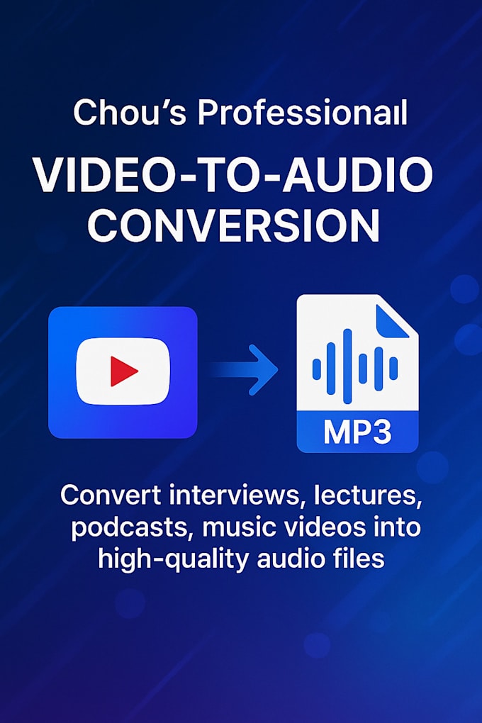 Convert your videos into high quality audio by Chou_on_thedesk | Fiverr