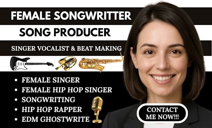 Be female hip hop singer songwriter hip hop rapper edm ghostwrite by ...