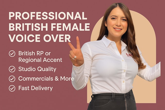 Do professional british female voice over studio quality recording by ...