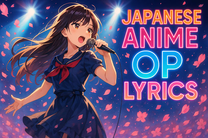 Write japanese opening theme song lyrics by Lunavox_jpop | Fiverr