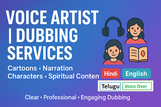 Dub your cartoon or kids animation in english, telugu, or hindi with ...