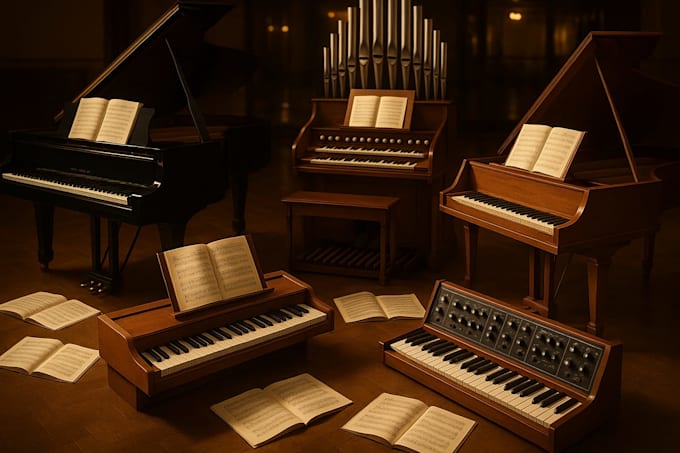 Play record piano organ harpsichord synthesizer duet trio quartet solo ...