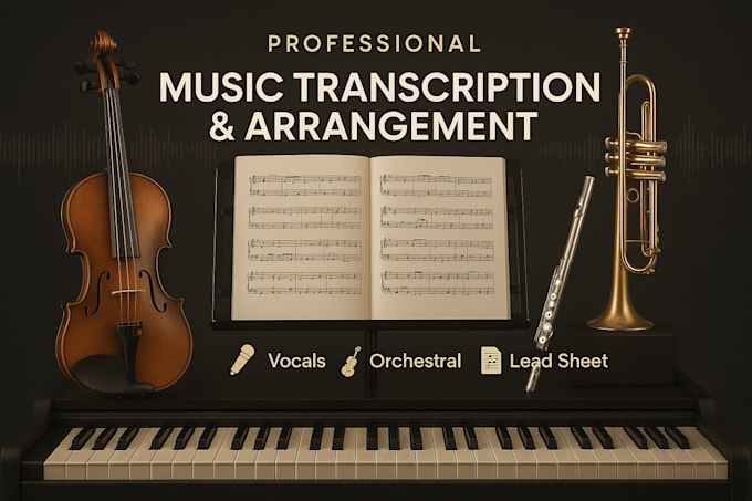 Transcribe and arrange sheet music for vocals, orchestral and lead ...