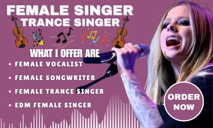 Be your outstanding female trance singer edm female vocalist and ...