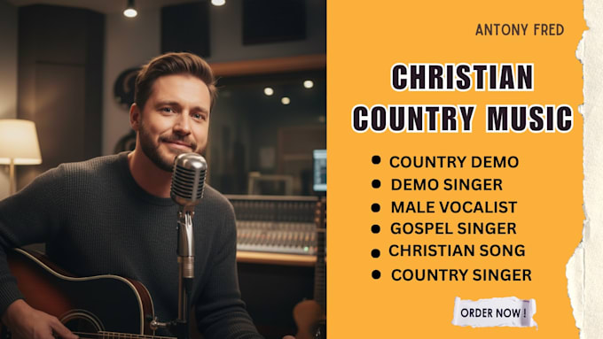Be a male christian songwriter, gospel singer, vocalist and melody ...