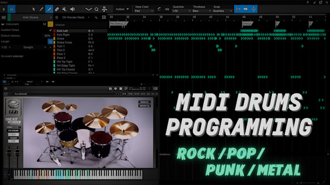 Program great midi drums for rock metal punk by Wkupsounds | Fiverr