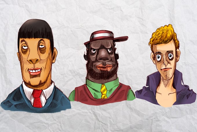Draw your character anything in grotesque face style by Emojoez