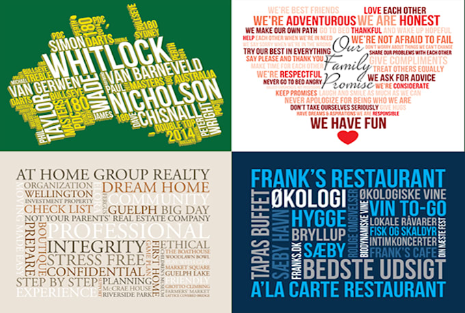 Design a word board mood board phrase board by Artworkking