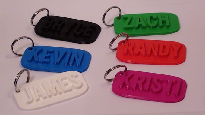 3d print your name on a keychain by Heston3dsol