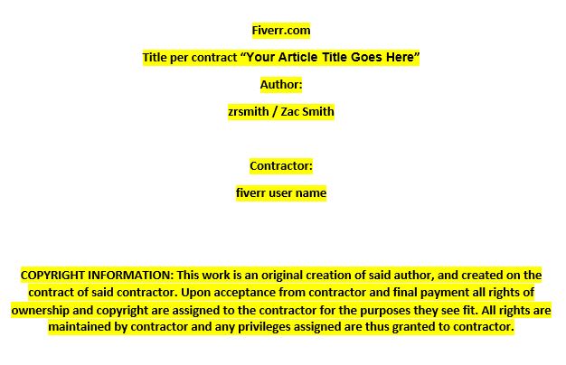 Research and write a 400 word article on any topic by Zrsmith