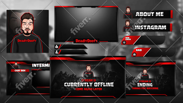 Creat best twitch overlays and logo for your stream by Adnansanri